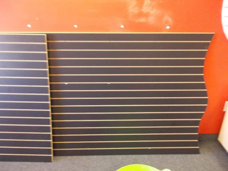 2-Pieces Black Slat Wall (4'x8') Bo... | Osseo Store Fixtures, Cash ...