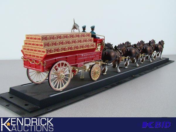 Vintage Budweiser Beer Wagon with 8 Clydesdale Horses Model | KA #121 ...