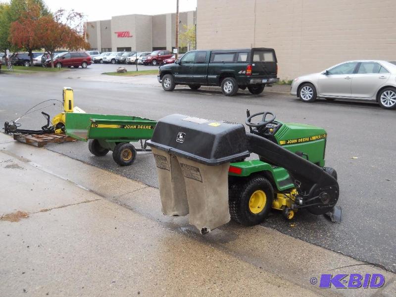 Full John Deere LX188 Package. Mower, Bagger, Trailer, Snowblower and ...